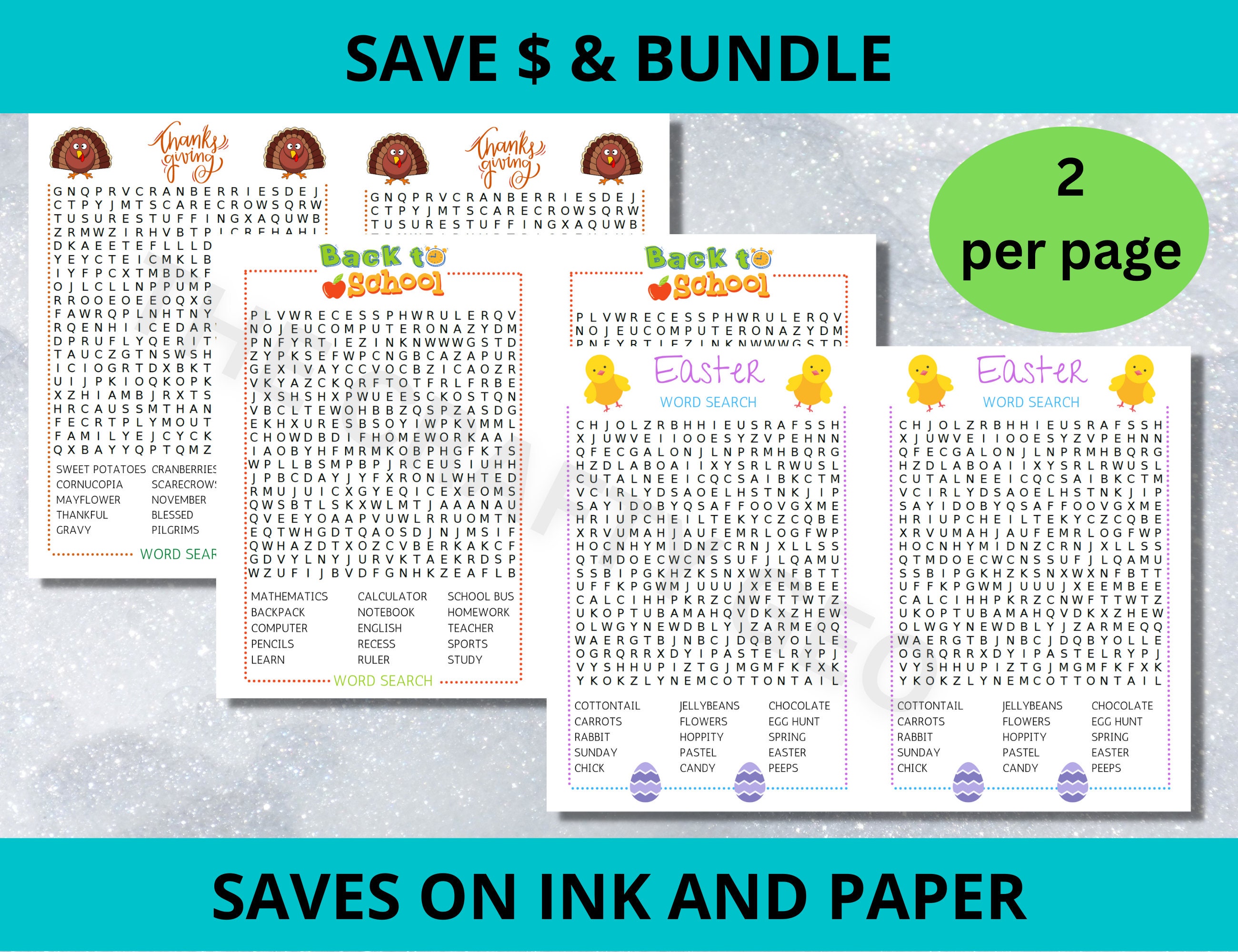 Word Search Bundle Holiday Word Search Word Finds Puzzle Bundle ...