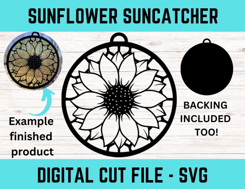 Sunflower Suncatcher File, Laser Cut File, Digital Download - Etsy