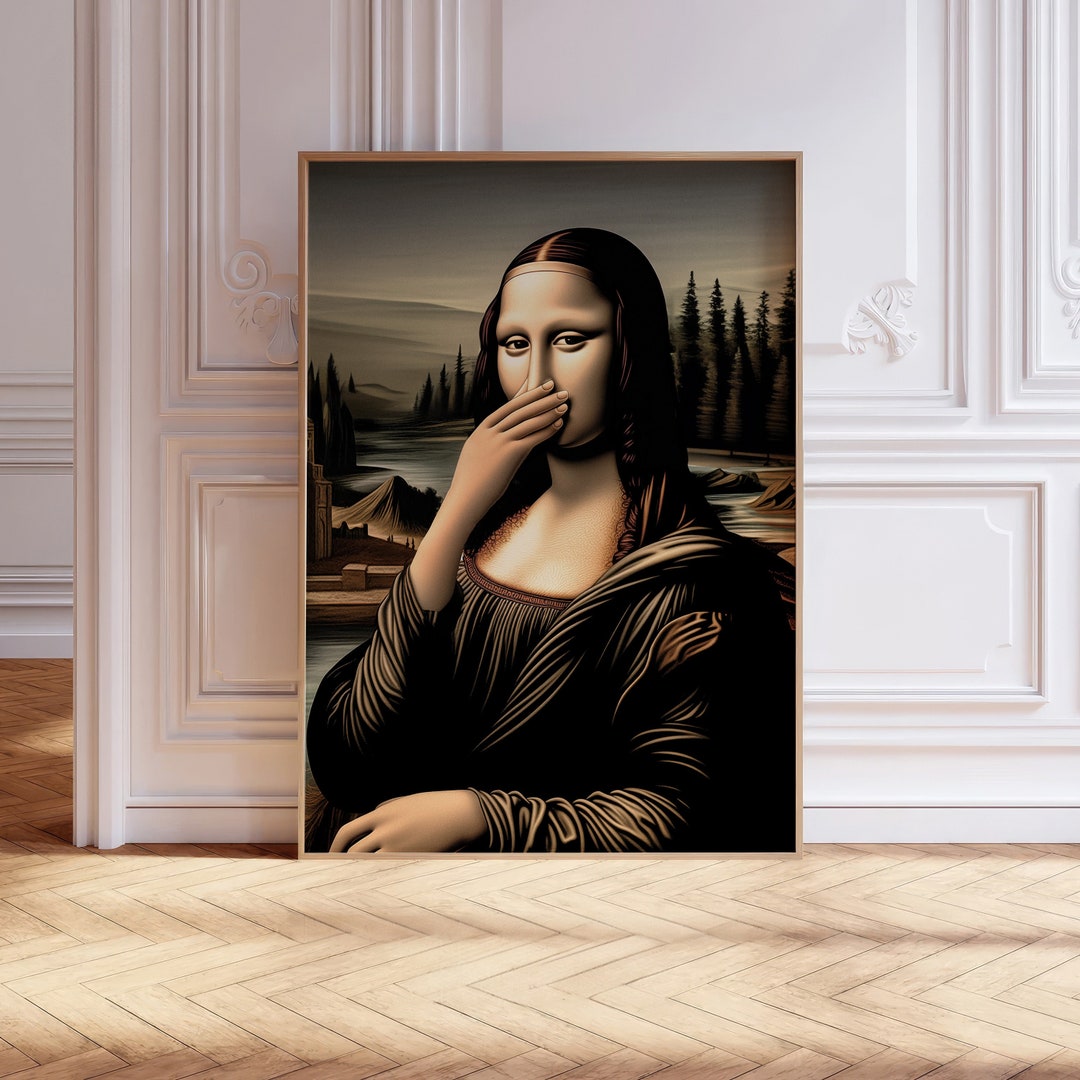 Mona Lisa is Disturbed by Bad Smell Funny Bathroom Wall Art Toilet ...