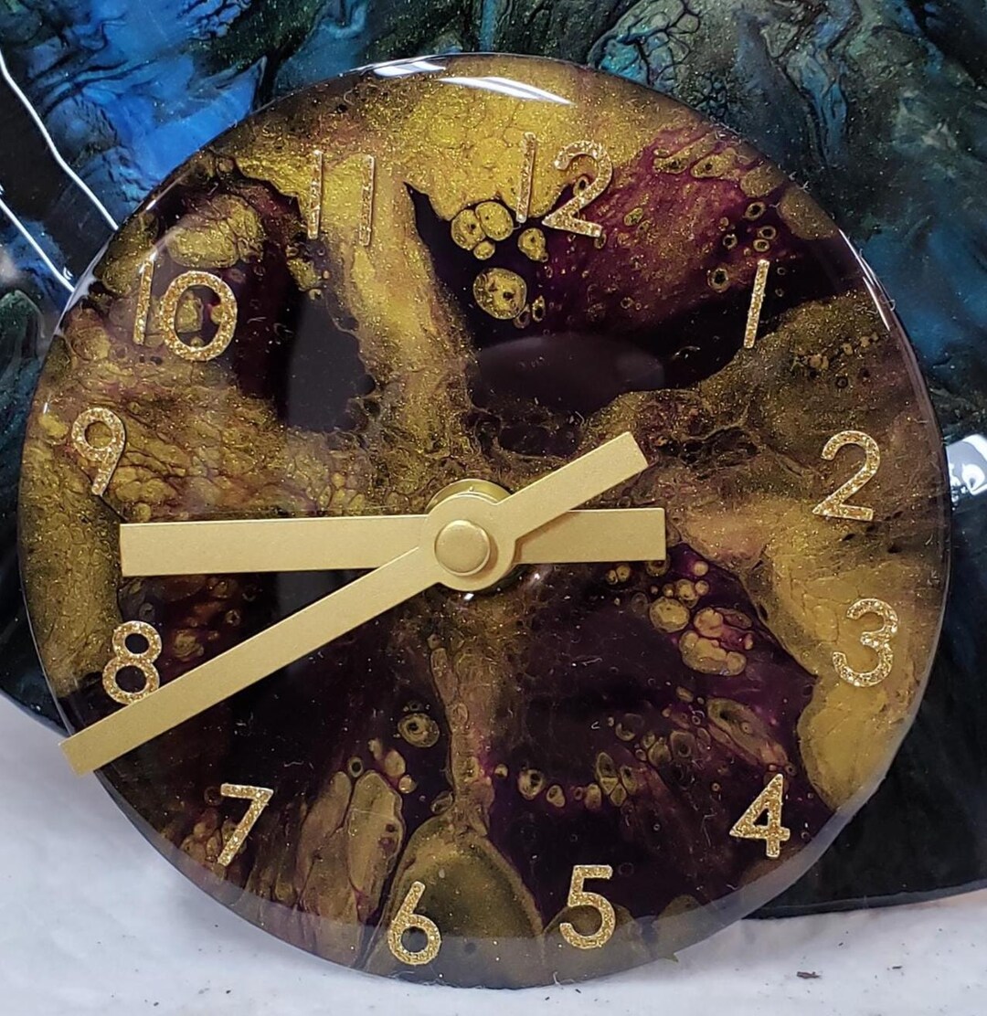 Clock, Abstract Art, Clock, Fluid Art, Functional Art, One of A Kind ...