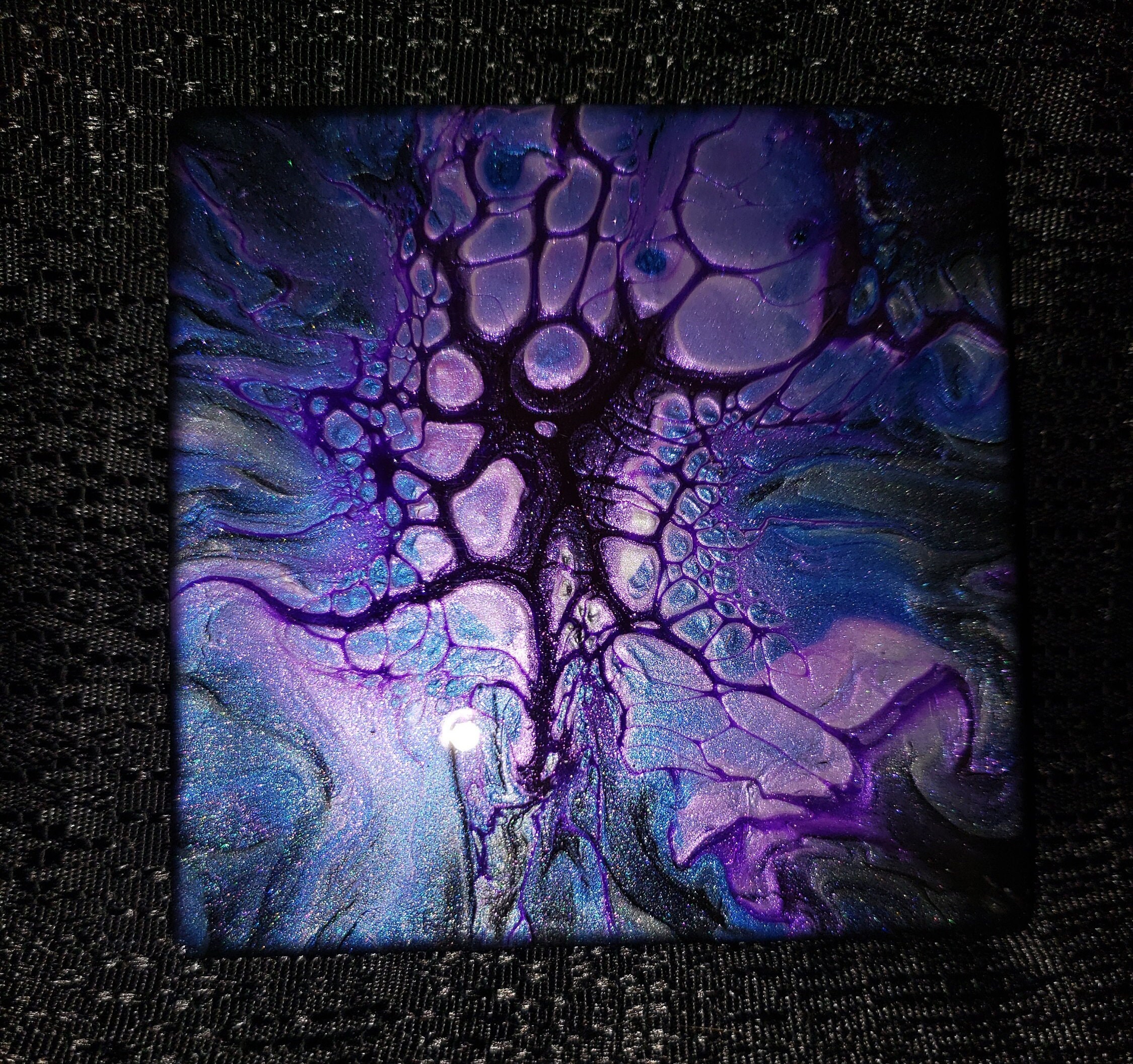 Fluid Art Painting Coasters, Acrylic Pour, Handmade, Set of 4, One of A ...