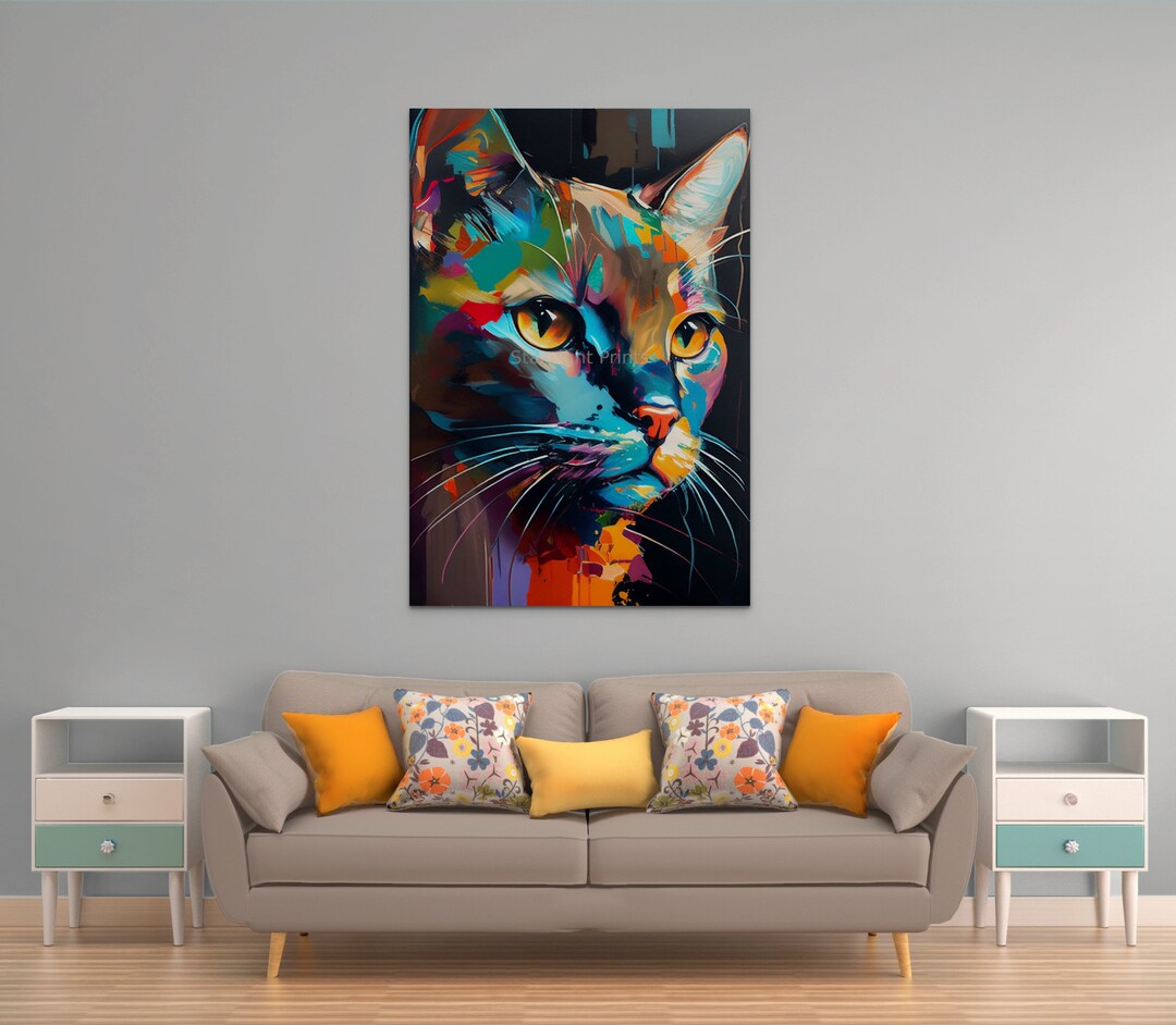 Burmese Cat Digital Art in a Graffiti Style Digital Download, Artwork ...