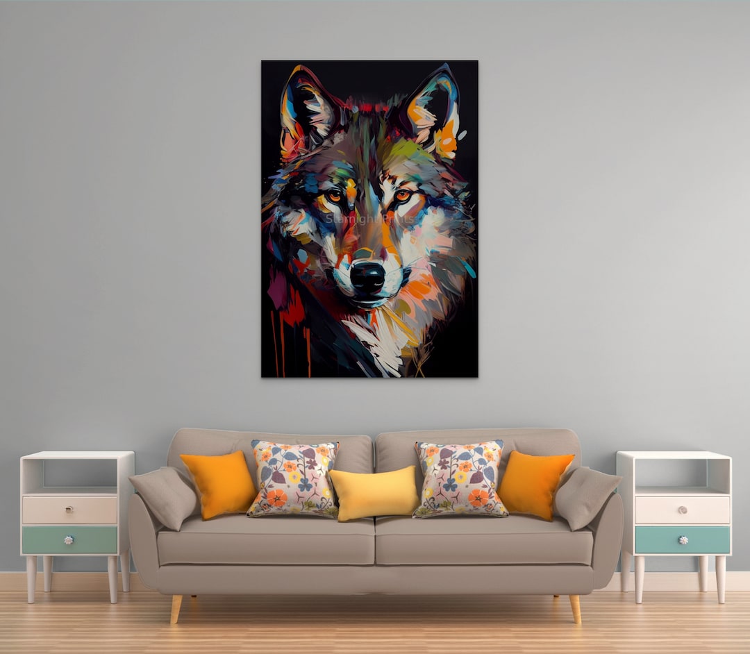 Wolf Digital Art in a Graffiti Style Digital Download, Artwork ...