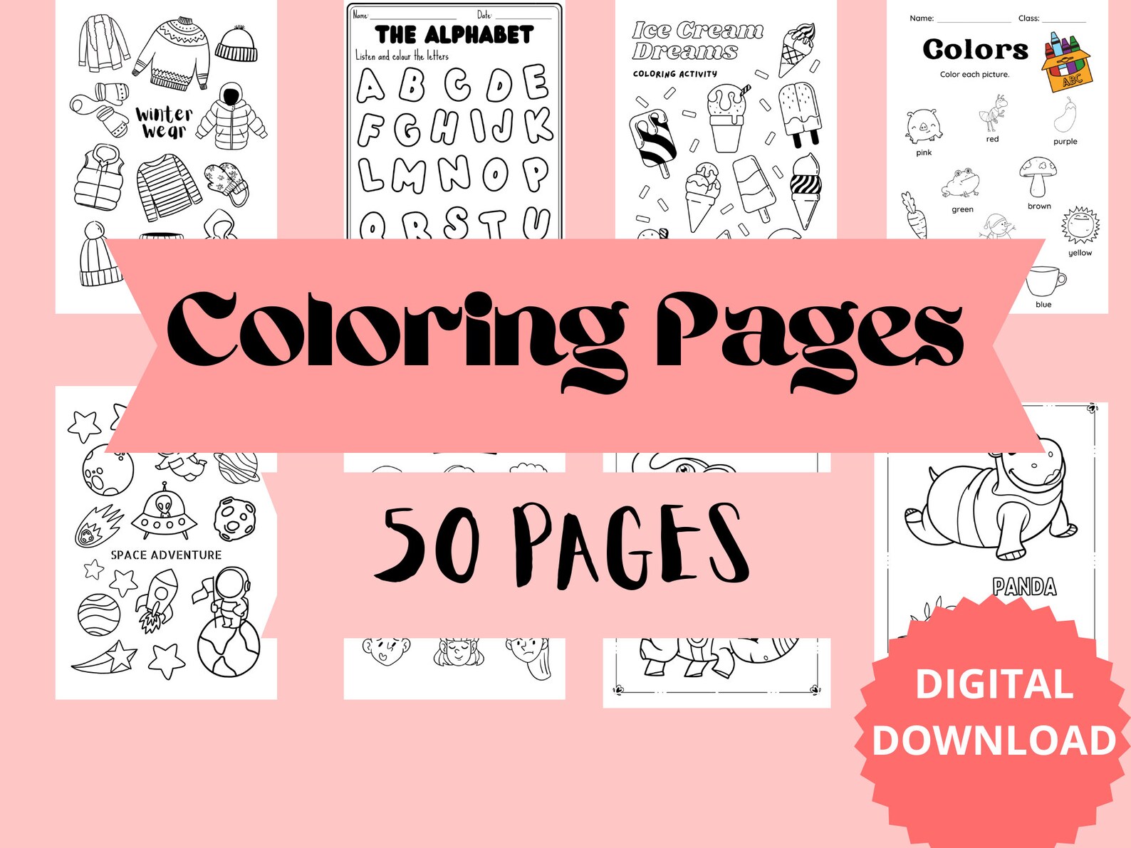Coloring Pages - 50 Pages to Download,print for Children's Coloring ...