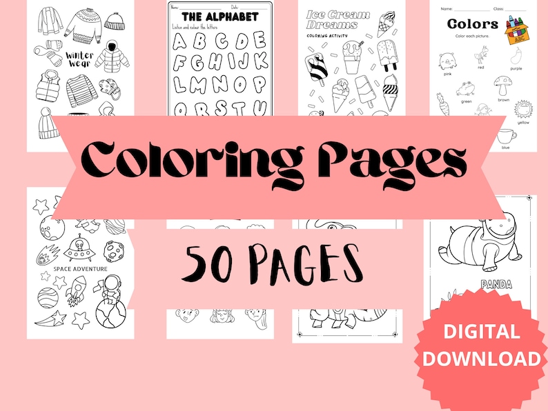 Coloring Pages - 50 Pages to Download,print for Children's Coloring ...