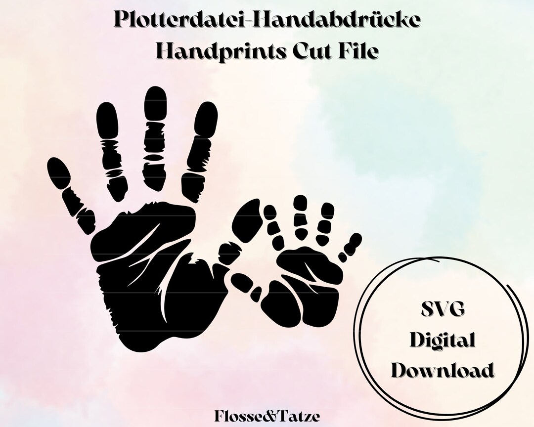 Handprint SVG Cut File Handprint Silhouette Cutting Machine File SVG - Etsy