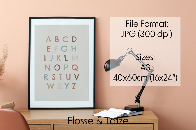 Alphabet Poster Numbers Poster Alphabet Print Digital - Etsy