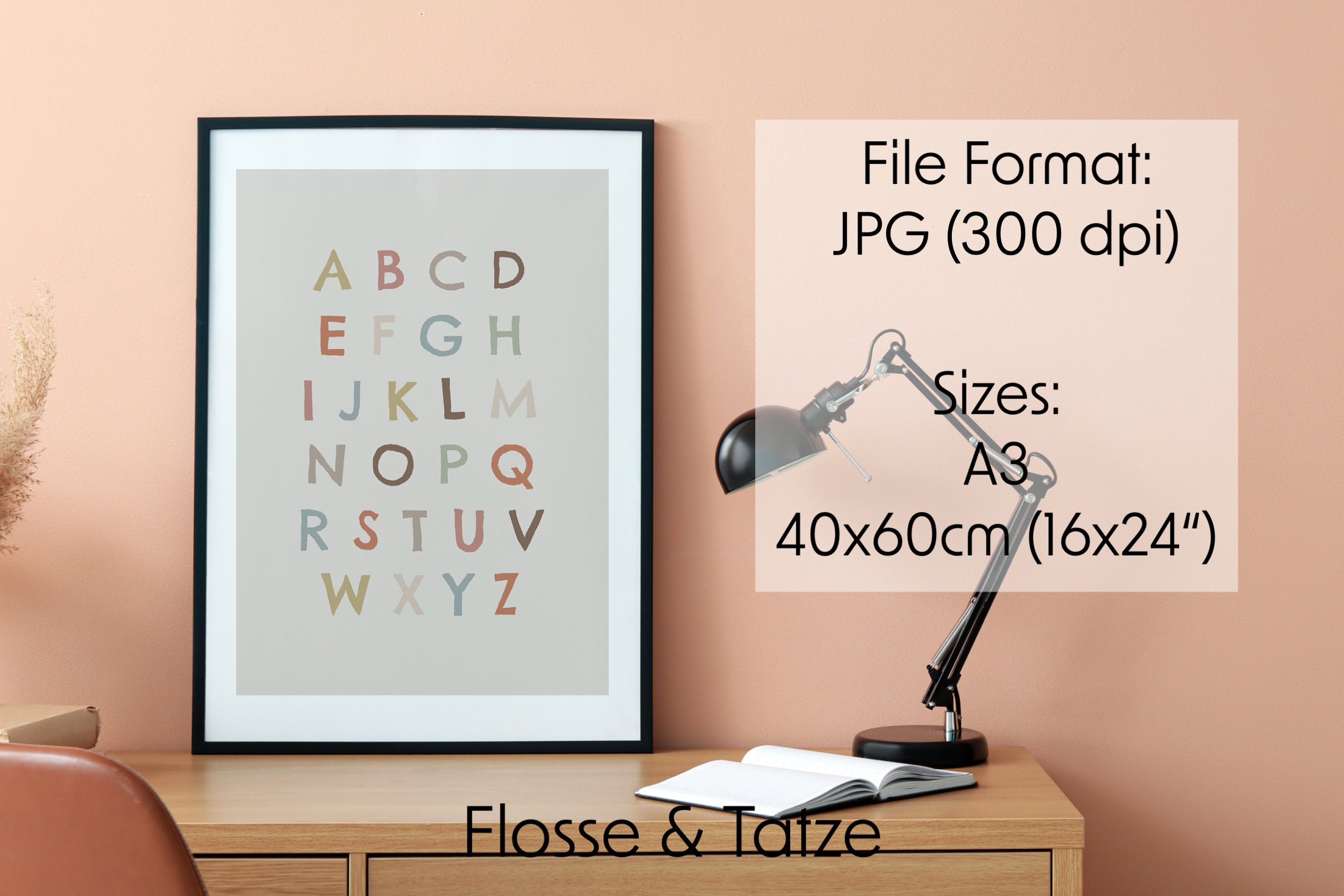 Alphabet Poster Numbers Poster Alphabet Print Digital - Etsy
