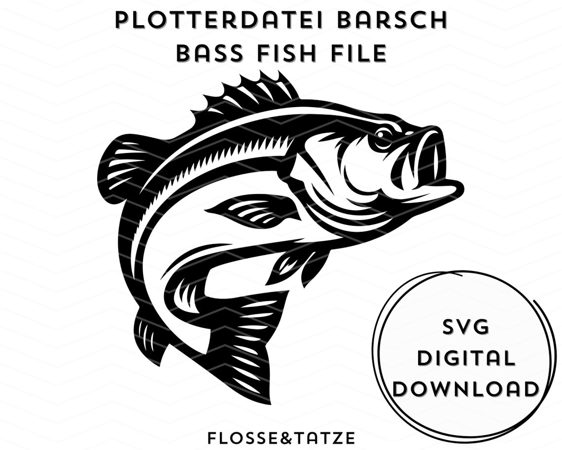 Bass Fish Svg Fishing Fisher Perch Cut File SVG - Etsy Canada