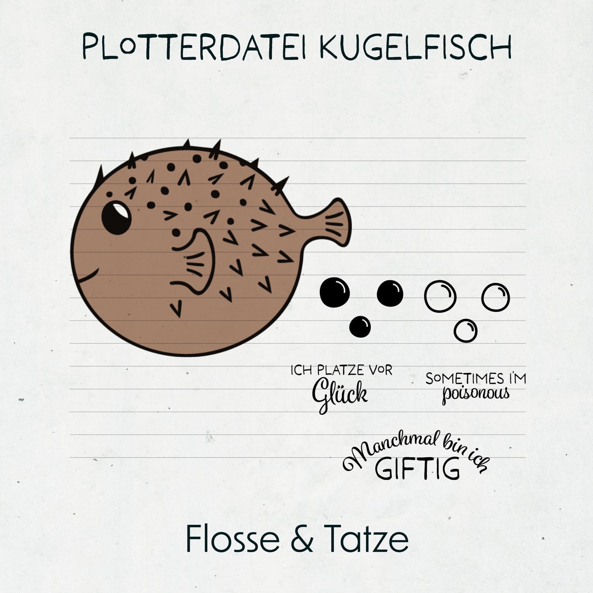 Plotterdatei Kugelfisch Fisch giftig SVG - Etsy Österreich