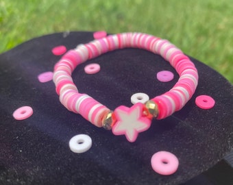 Cute Pink Clay Bead Bracelets - Etsy