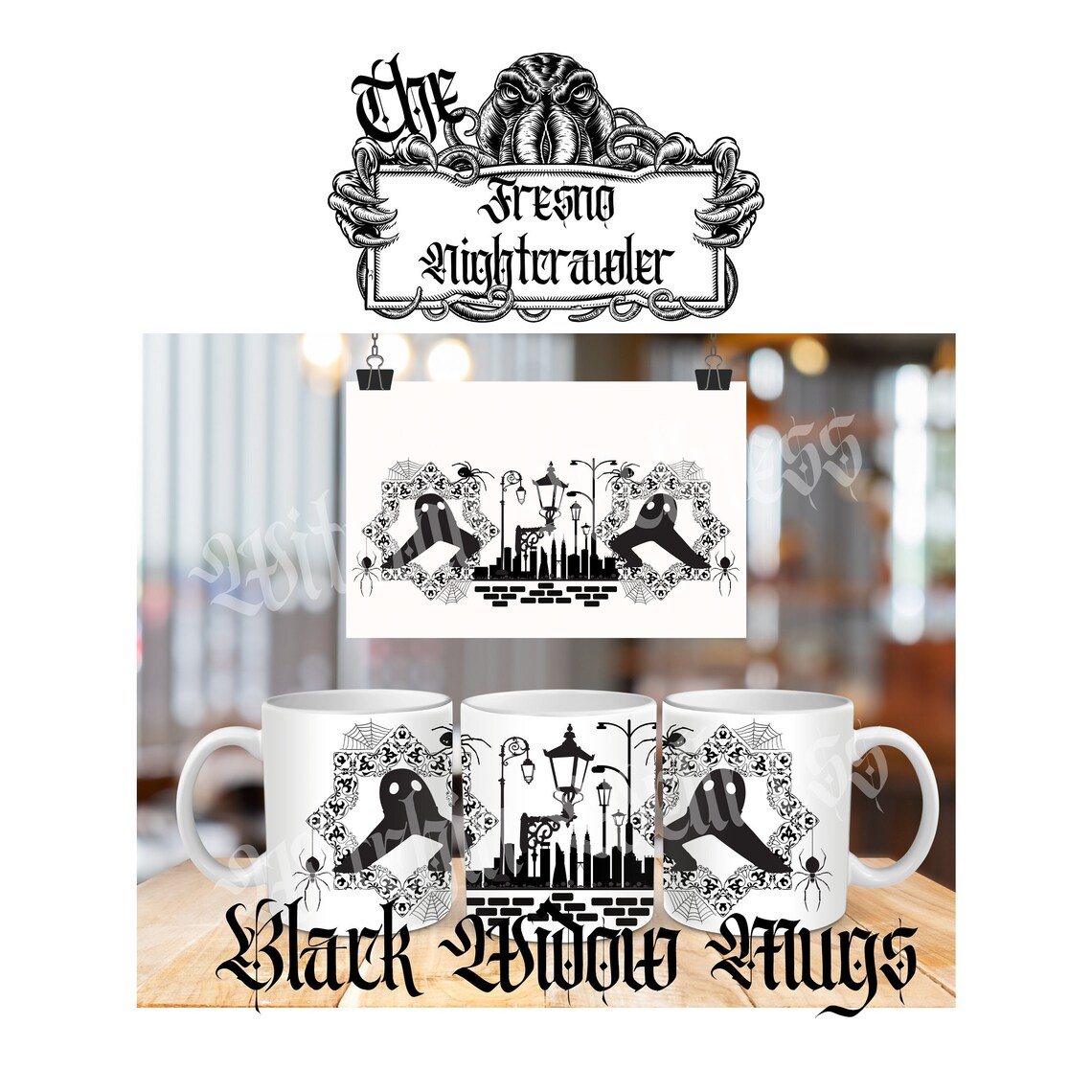 Fresno Nightcrawler Coffee Cup Cryptid Coffee Mug Blue Willow Inspired ...