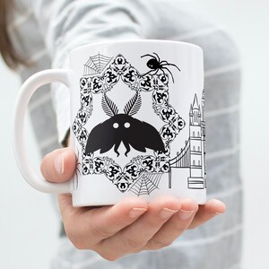 Mothman Coffee Cup Cryptid Coffee Mug Blue Willow Inspired Kitchen ...