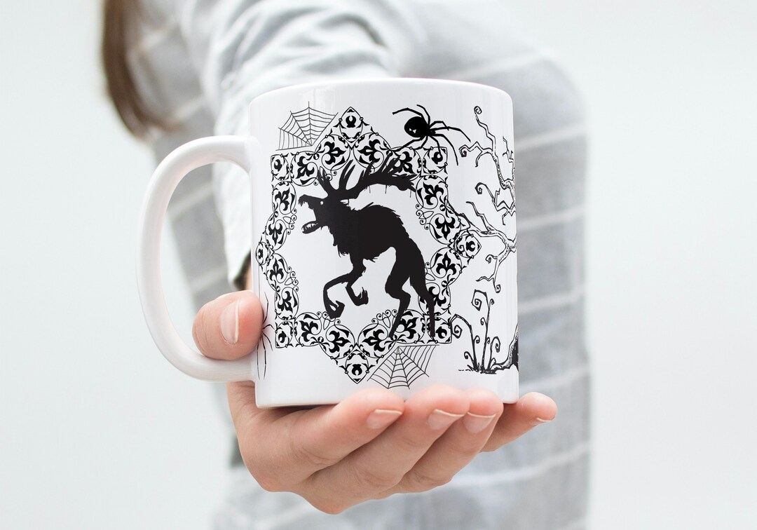 Wendigo Coffee Cup | Cryptid Coffee Mug | Blue Willow Inspired ...