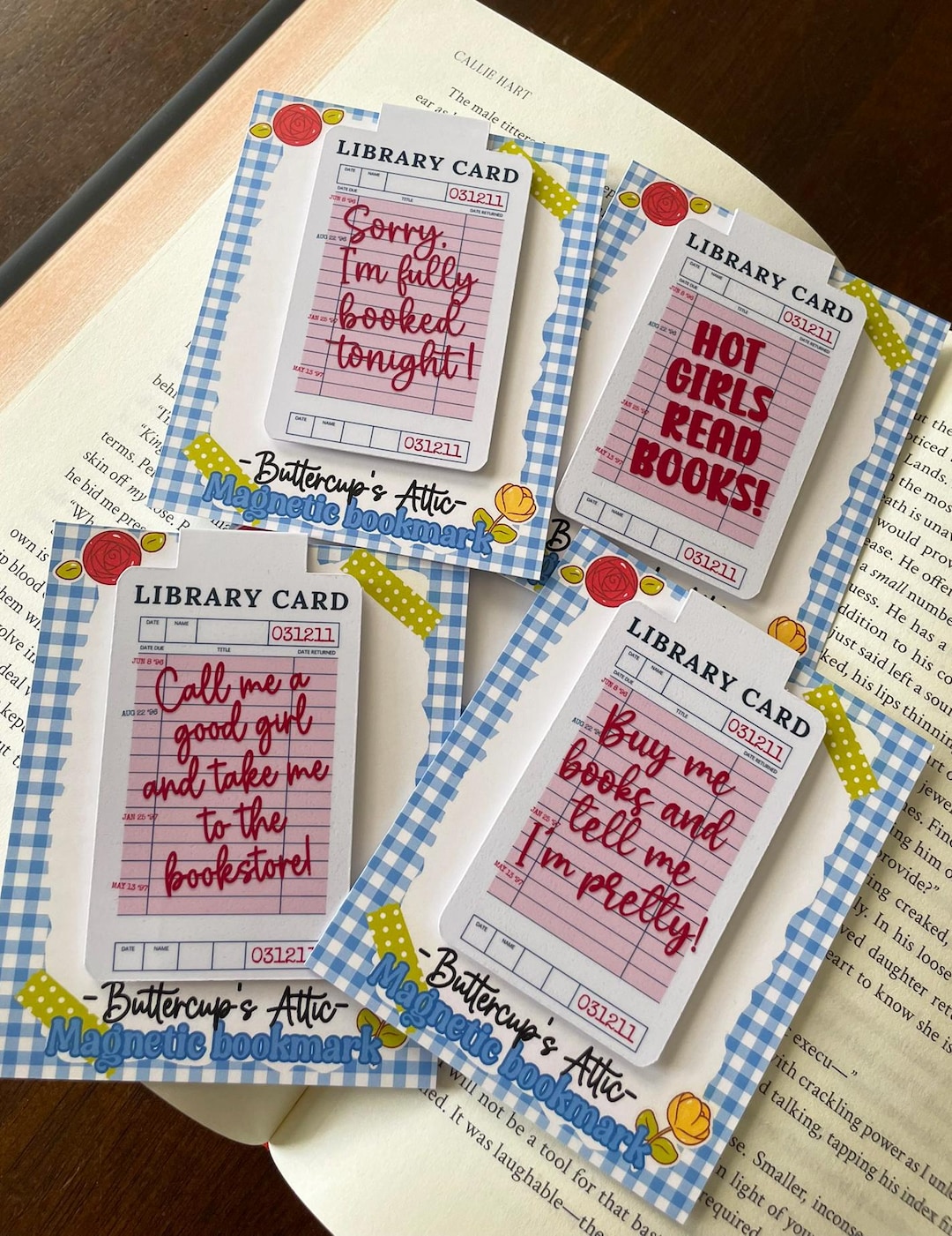Library Card Magnetic Bookmark: Fully Booked, Laminated, Holographic ...