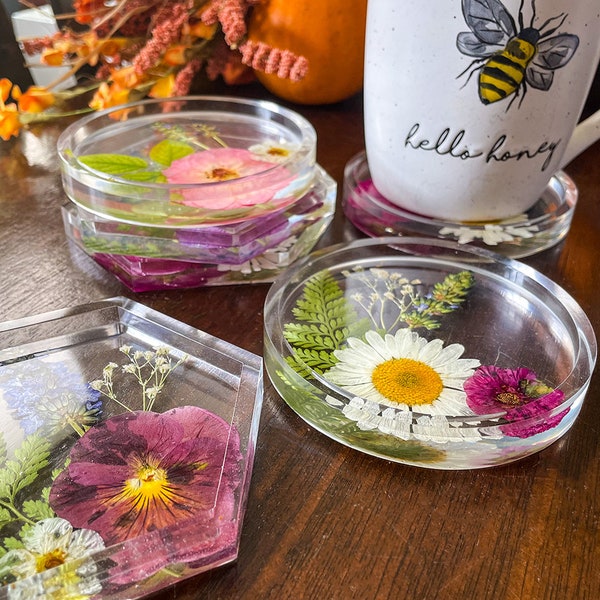 Resin Flower Coaster - Etsy