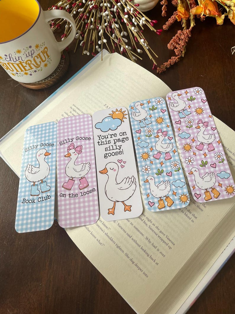 Silly Goose Bookmark Set: Laminated-handmade Tassel-bookmarks for Kids ...