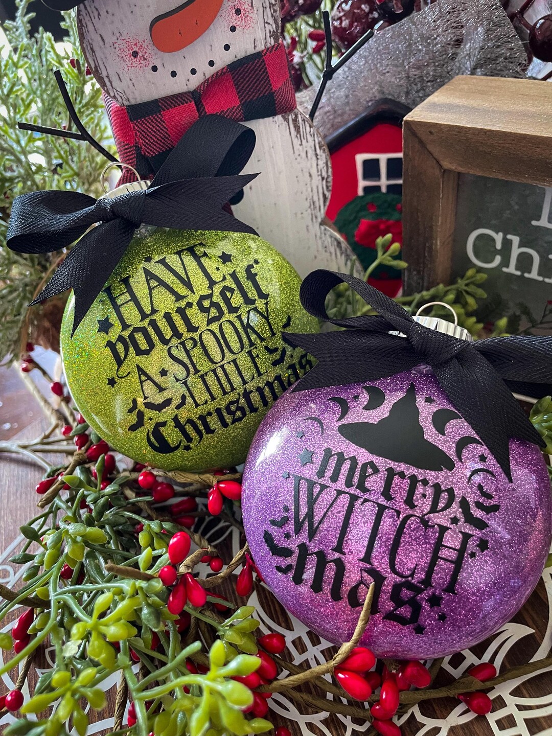 Merry Witchmas Goth Ornament- 3 Inch Disc Shape - Etsy