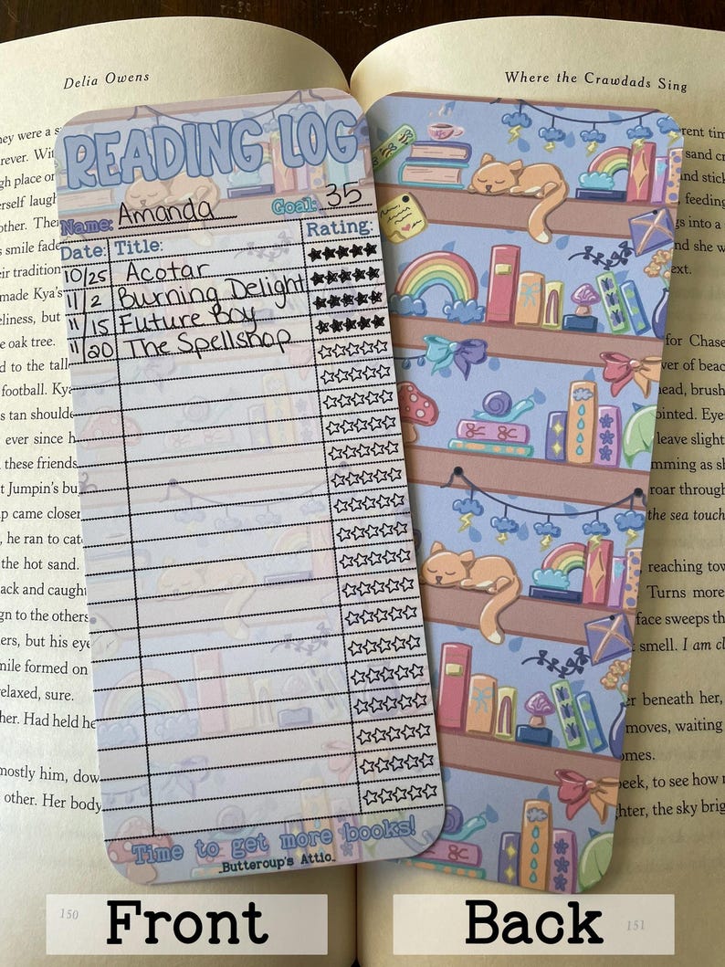 Trope and Seasonal Reading Log Bookmark: Reading Tracker, Double Sided ...