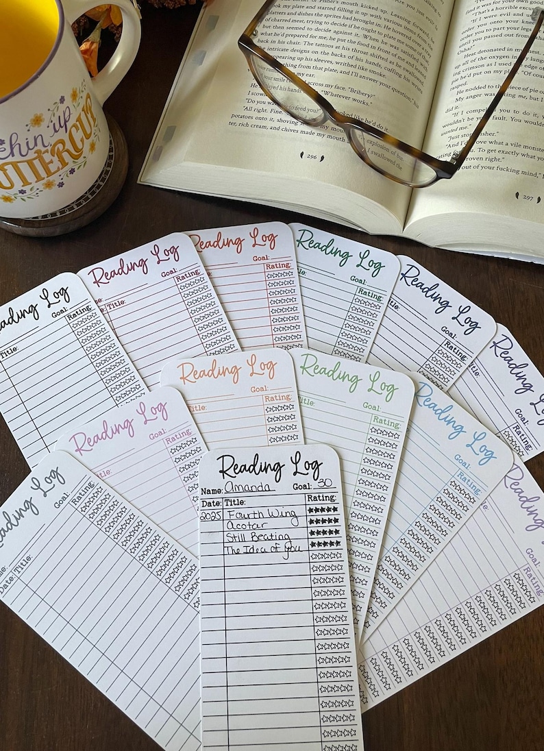 Reading Log Bookmark: Book Tracker, 12 Colors, Double Sided, Book Club ...