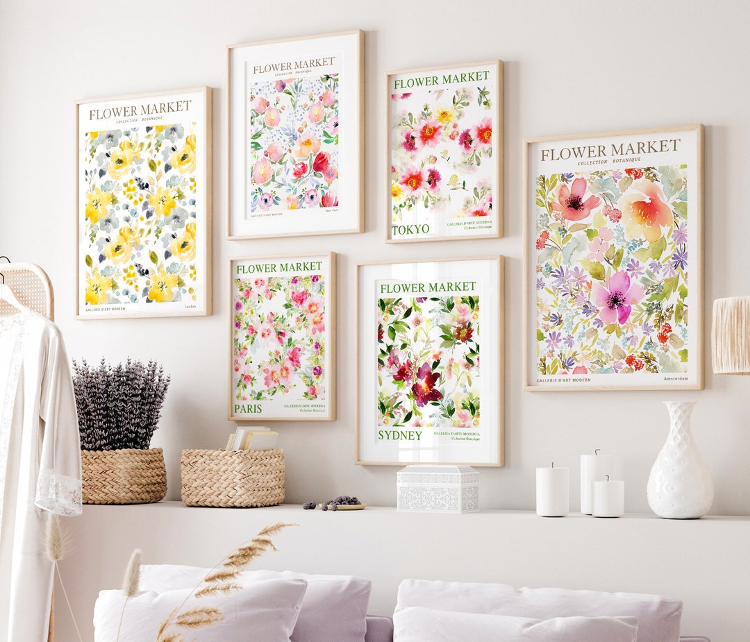 Flower Wall Art Set of 6, Wildflower Poster, Wildflower Print, Floral ...