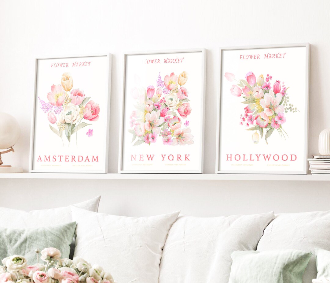 Set of 3 Wildflower Prints, Botanical Prints, Wildflower Wall Art ...
