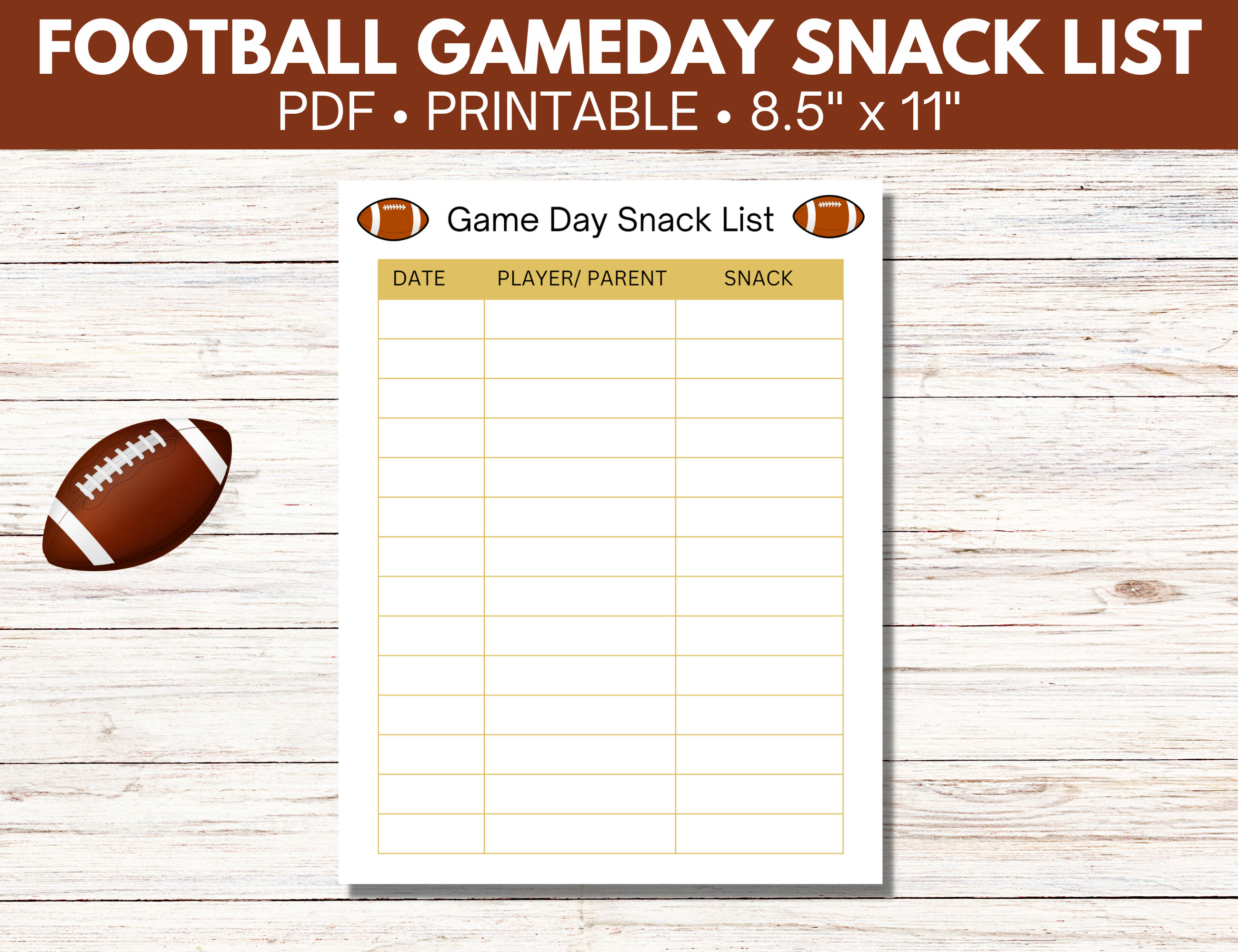 Snack List Template