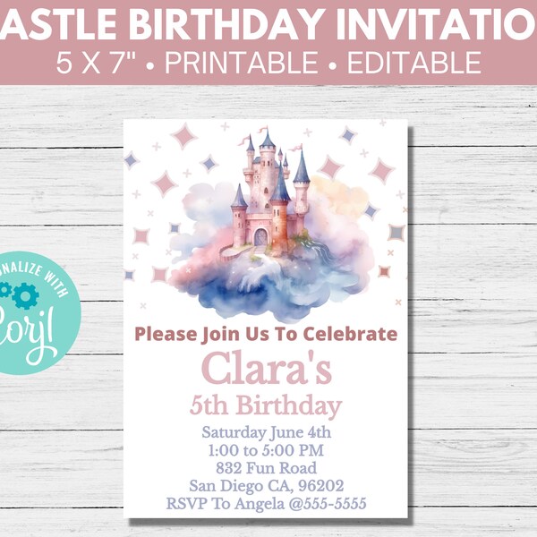 Castle Invitation - Etsy