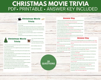 Christmas Trivia Game Printable Christmas Fun Instant - Etsy