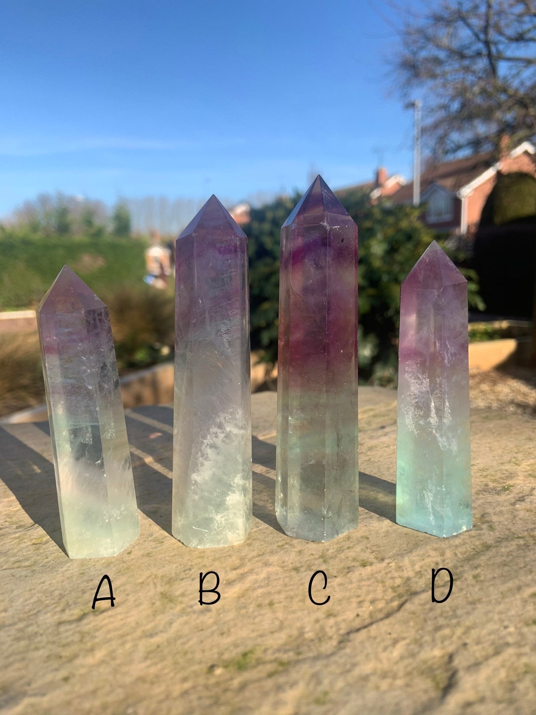 WATERMELON FLUORITE TOWER, Watermelon Fluorite Points, Water Melon ...