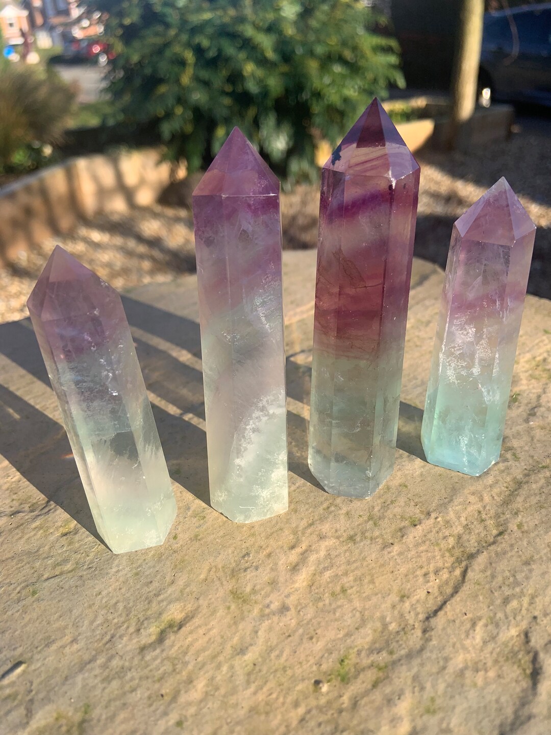 WATERMELON FLUORITE TOWER, Watermelon Fluorite Points, Water Melon ...