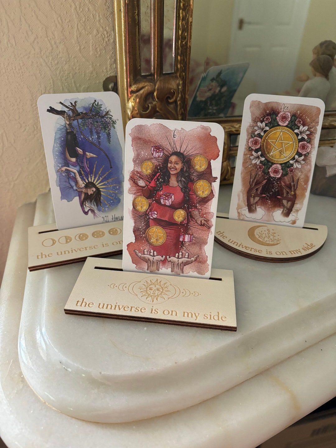 ORACLE CARD HOLDER, Single Card Holder, Wooden, Affirmations and ...