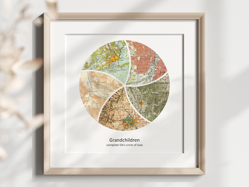 Grandpa Father's Day Gift With Maps Showing Where His Grandkids Live ...