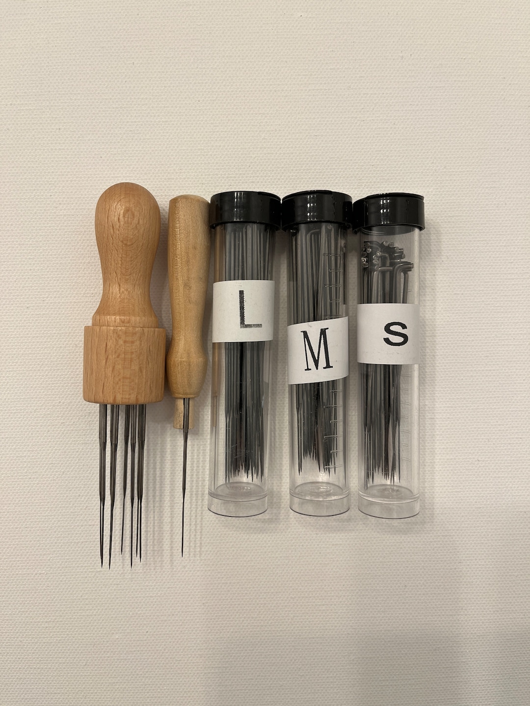 Wood Handle Wool Needle Felting Tool & Needle 92 Piece Set 8 Needle ...