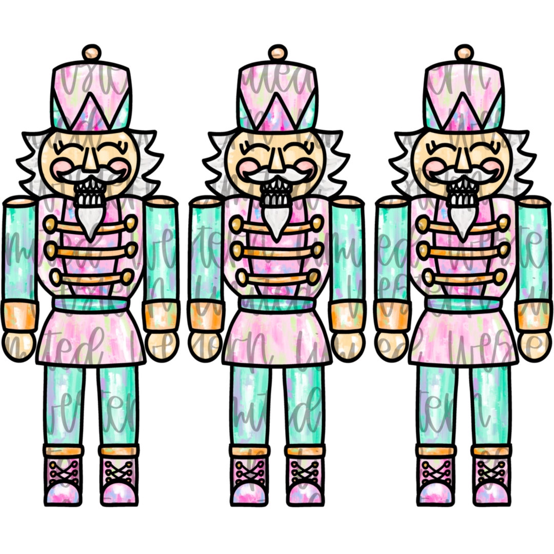 Painted Pastel Nutcracker Set PNG | Whimsical Pink Nutcracker | Hand ...