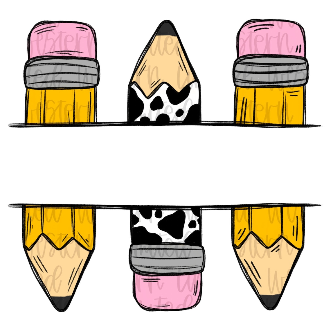 Cow Print Pencil Name Plate PNG | Teacher PNG | Pencil Sublimation PNG ...
