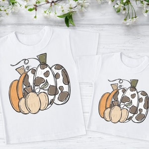 Cow Print and Pumpkins Hand-drawn PNG for Transfers | Digital Download ...