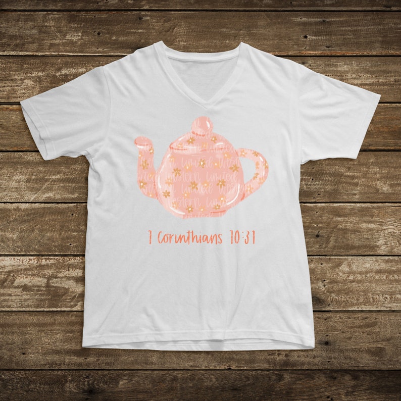 Floral Teapot Bible Verse PNG Corinthians Painted PNG Christian ...
