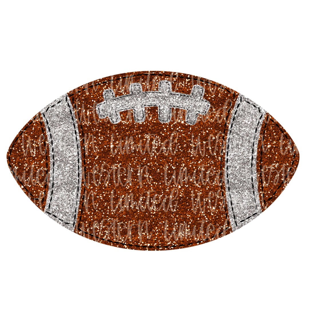 Glitter Football PNG Faux Embroidered Football PNG Football Sublimation ...