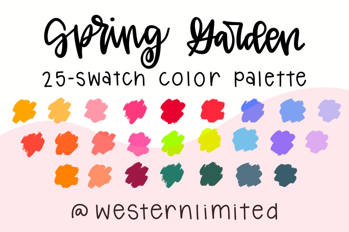 Spring Garden Color Palette Swatches Color Palette for Procreate Bright ...