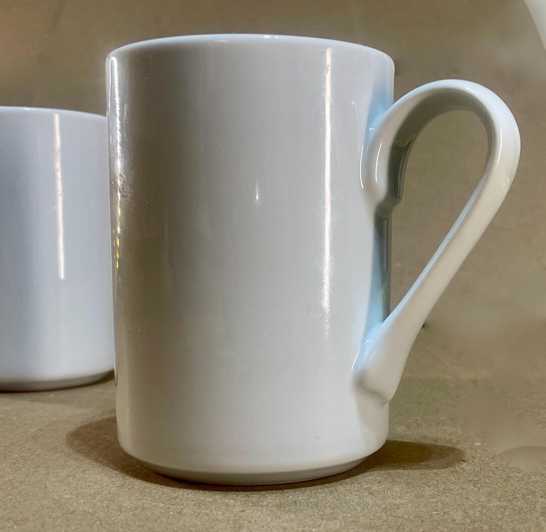 Vintage Dansk Bisserup Mugs | Set of 2 | Tall White Bistro Mugs | Made ...