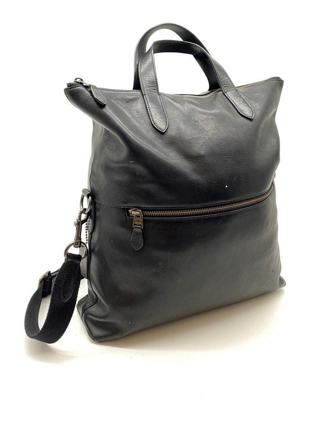 Coach Manhattan Foldover Tote | Unisex Leather Tote Bag | Convertible ...