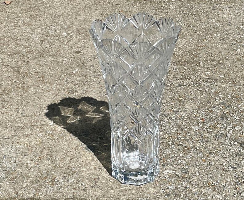 Viceroy, 14" Cut and Flared Crystal Vase, by Mikasa Circa 2005 - Etsy
