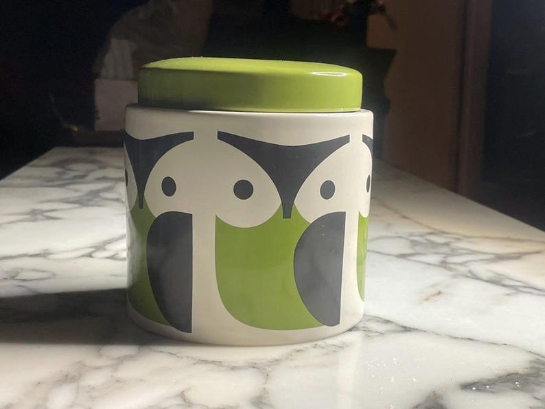Orla Kiely 1L Ceramic Storage Jar Owl With Lid - Etsy