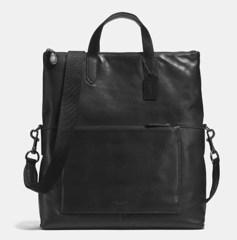 Coach Manhattan Foldover Tote | Unisex Leather Tote Bag | Convertible ...