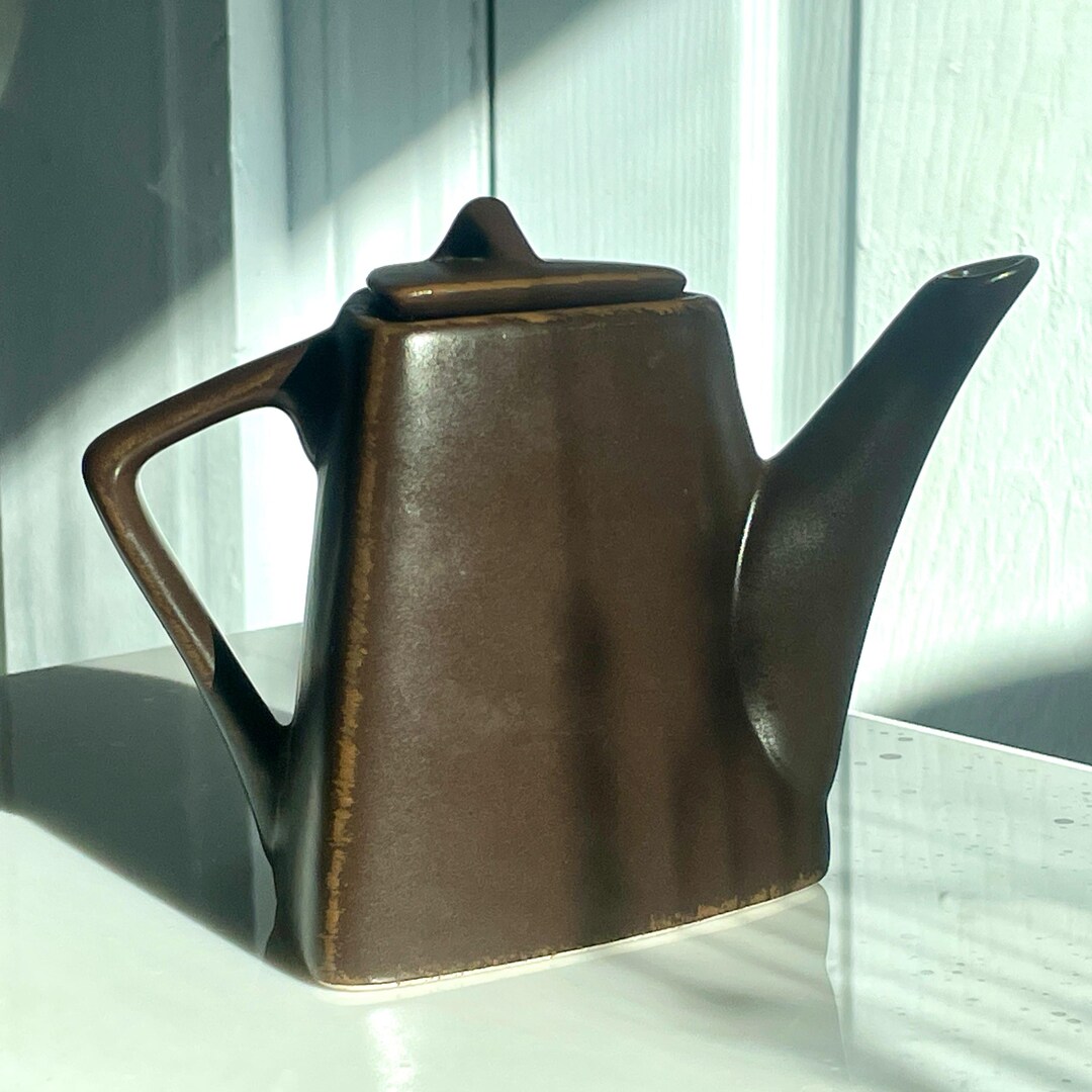 Vintage Design Pac Studios Triangular Teapot Chocolate Brown 1970s Mid-century Modern - Etsy
