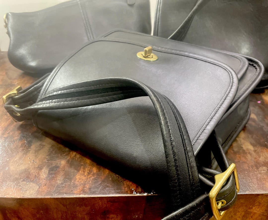 Vintage Coach Legacy Rambler Satchel Black Leather Brass Hardware - Etsy