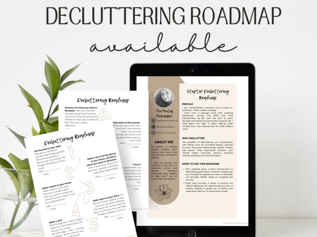 Printable Digital Decluttering Roadmap Challenge Checklist, Minimalist ...