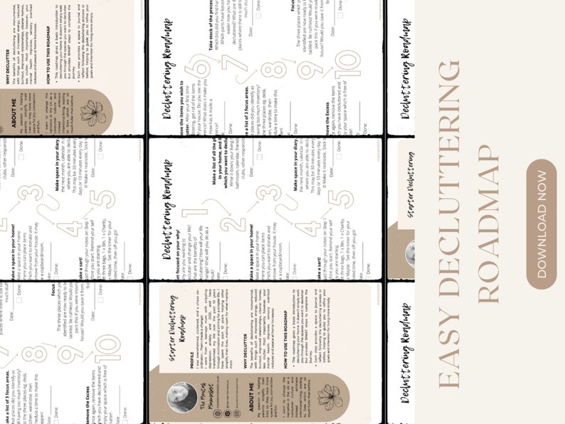 Printable Digital Decluttering Roadmap Challenge Checklist, Minimalist ...