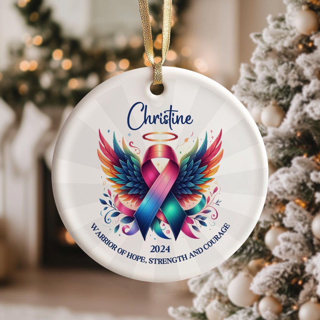Personalized Cancer Ribbon Ornament: Warrior Survivor Gift - Etsy